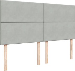Box spring postel s matrací světle šedá 200x200 cm samet 3292424