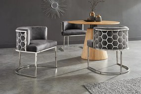 Designová jídelní židle Silver Hive šedý samet