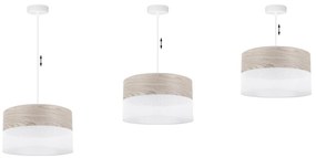 Light Home Závěsné svítidlo Wood, 1x světle béžová dubová dýha/bílé plastové stínítko, (fi 35cm)