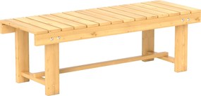 Zahradní lavice Outsunny, 2-místná, zahradní nábytek, rustikální, masivní dřevo, přírodní, 110 x 38 x 35 cm