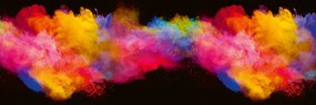 DIMEX | Fototapeta do kuchyně Exploze barevného prášku KI-180-288 | 180 x 60 cm | vícebarevná, černá