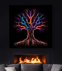Obraz na plátně - Strom života oheň voda FeelHappy.cz Velikost obrazu: 120 x 120 cm