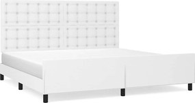 Rám postele s čelem bílý 200x200 cm umělá kůže 3125592
