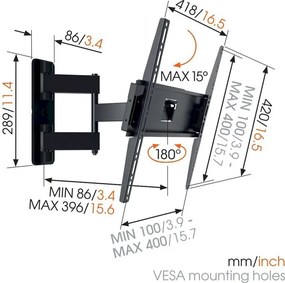 Vogel's TV rameno 3 klouby MA 3040 Černá