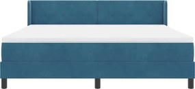 Postel s boxspringem s čelo Tmavě modrá 200 x 180 cm samet 3341484
