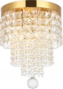 Křišťálový lustr, klasická křišťálová lampa 4xG9 23 cm, zlatá