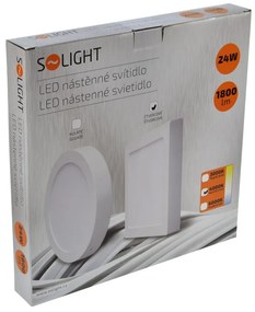 WD124 Solight LED panel přisazený, 24W, 1800lm, 4000K, čtvercový, bílý