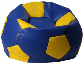 ANTARES Euroball medium - Sedací pytel 65x65x45cm - koženka modrá/žlutá