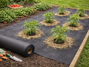 DIVODV Hustá agrovlákna 50 g, 1,5 m × 10 m, černá protiplevelová mulčovací rohož