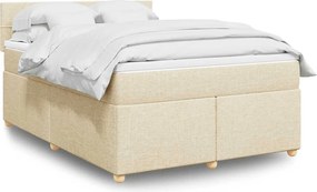 Box spring postel s matrací krémová 140x190 cm textil 3286680