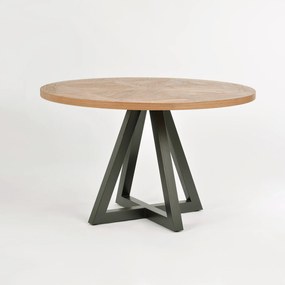 Jídelní stůl Indus 125 cm z masivu dub přírodní/grafit