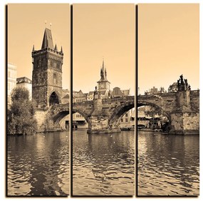 Obraz na plátně - Karlův most v Praze - čtverec 3259FB (105x105 cm)