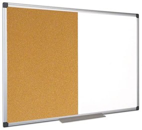 Popisovací magnetická tabule a korková nástěnka, 900 x 600 mm