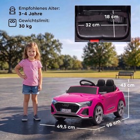 AIYAPLAY Dětské elektroauto 12V, dětské auto s dálkovým ovládáním, 2 motory, plynulý rozjezd, 4-kolová zavěšení, LED přední světla, klakson, hudba