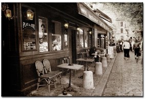 Obraz Architektura Paříže (1-dílný) - kavárna s nápisy ve francouzštině