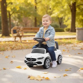 AIYAPLAY Dětské odrážedlo Mercedes-Benz C-Class s klaksonem, zvuky motoru, úložným prostorem, pro děti 18-36 měsíců, bílé