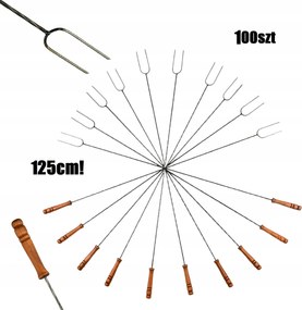 Vidličky vidličky na oheň pro grilování 125 cm 100 ks