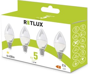 Retlux REL 35 LED C37 4x5W E14 WW
