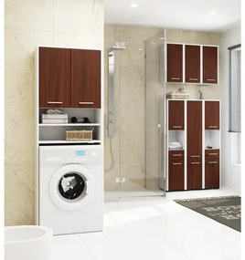 Koupelnová závěsná skříňka FIN W60 2D-bílá/wenge