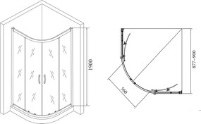Gelco Gelco, AKCE čtvrtkruhová sprchová zástěna 900x900x1900mm, čiré sklo, AG4290