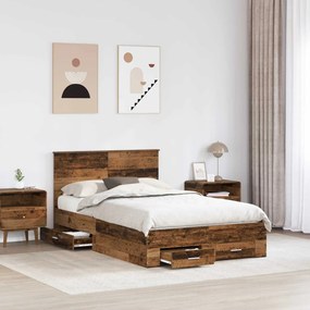 Rám postele s čelo Staré dřevo 120 x 190 cm Kompozitní dřevo 3408288