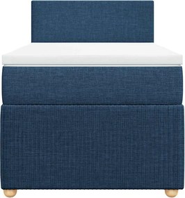 Box spring postel s matrací modrá 90x200 cm textil 3287338