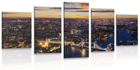 5-dílný obraz letecký pohled na Tower Bridge Varianta: 200x100