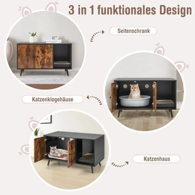Costway Moderní skrýš na odpadkové koše s dvoudveřovou skříňkou