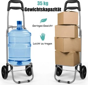 Costway 35 L Skládací nákupní vozík s odnímatelnou nákupní taškou a boční kapsou