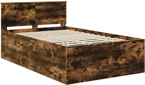 Rám postele s čelo Kouřový dub 120 x 200 cm Kompozitní dřevo 3408603