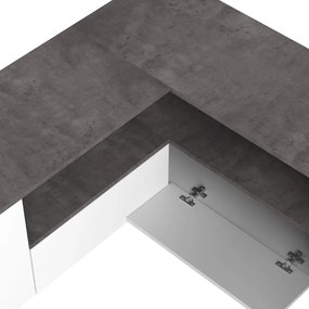 Šedo-bílý TV stolek v dekoru betonu 130x46 cm Angle – TemaHome