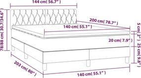 Box spring postel s matrací černá 140x200 cm textil 3140299
