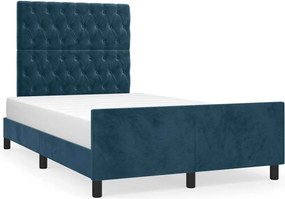 Rám postele bez matrace tmavě modrý 120 x 200 cm samet 3125932