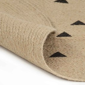 Ručně vyrobený koberec z juty s trojúhelníkovým potiskem 120 cm 133690