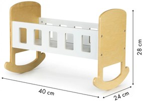 Kolébka pro panenky EcoToys Lola hnědo-bílá