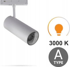 Reflektor Bílý Led Track 12W 3000K Teplý Typ A Smart Track 48VDC