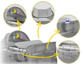 Ricokids Cestovní postýlka 125x65x78cm RK-242 šedá