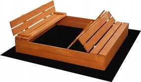 Sand Tropic Dřevěné pískoviště s lavičkami a příslušenstvím 100x100 cm