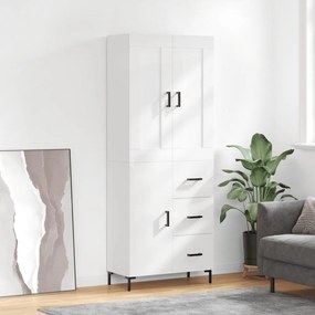 Skříň highboard lesklá bílá 69,5 x 34 x 180 cm kompozitní dřevo,  3199811