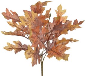 Větvička listí dubu 30 cm oranžovohnědá