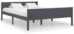 vidaXL Rám postele masivní borové dřevo šedý 140 x 200 cm