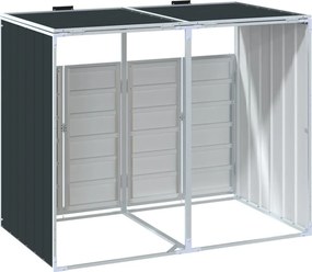 vidaXL Box na 2 popelnice 144 x 81 x 113 cm ocel [4006178] Barva: Hnědá