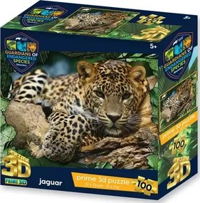 PRIME 3D Puzzle Ohrožené druhy: Jaguár / 3D efekt / 100 dílků