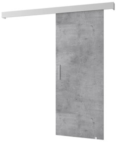 Posuvné dveře 90 cm Sharlene I (beton + bílá matná + stříbrná). 1043573