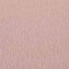 Kulatý starorůžový koberec JANES z umělé králičí kožešiny 80 cm