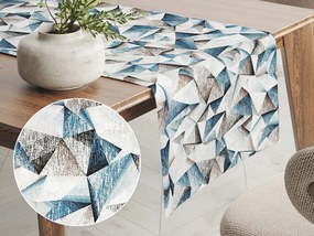 Biante Dekorační běhoun na stůl Porto PRT-007 Modro-hnědé krystaly 20x180 cm