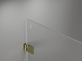 Mexen Lunar-B, pravostranný výklopný sprchový kout 85 x 70 cm, 8mm čiré sklo, zlatý profil, 832-085-070-50-00-P