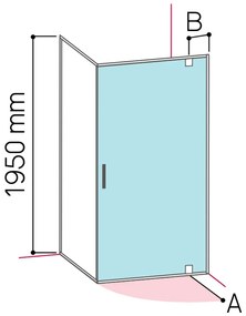 Glass 1989 Isy - Sprchový kout otevíravé dveře do niky nebo v kombinaci s boční stěnou, velikost 90 cm, profily chromové, čiré sklo,…