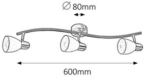 Rabalux SOMA stropní bodové svítidlo 3x40W/E14, barva bronzu