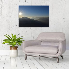 Skleněný obraz - Nad vrcholky hor (70x50 cm)